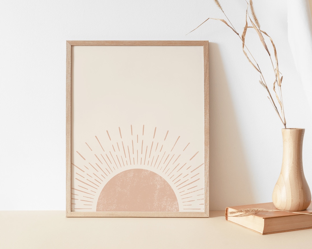 Horizon Sun Art Print | Abstract Sunburst Wall Art | Minimalist ...