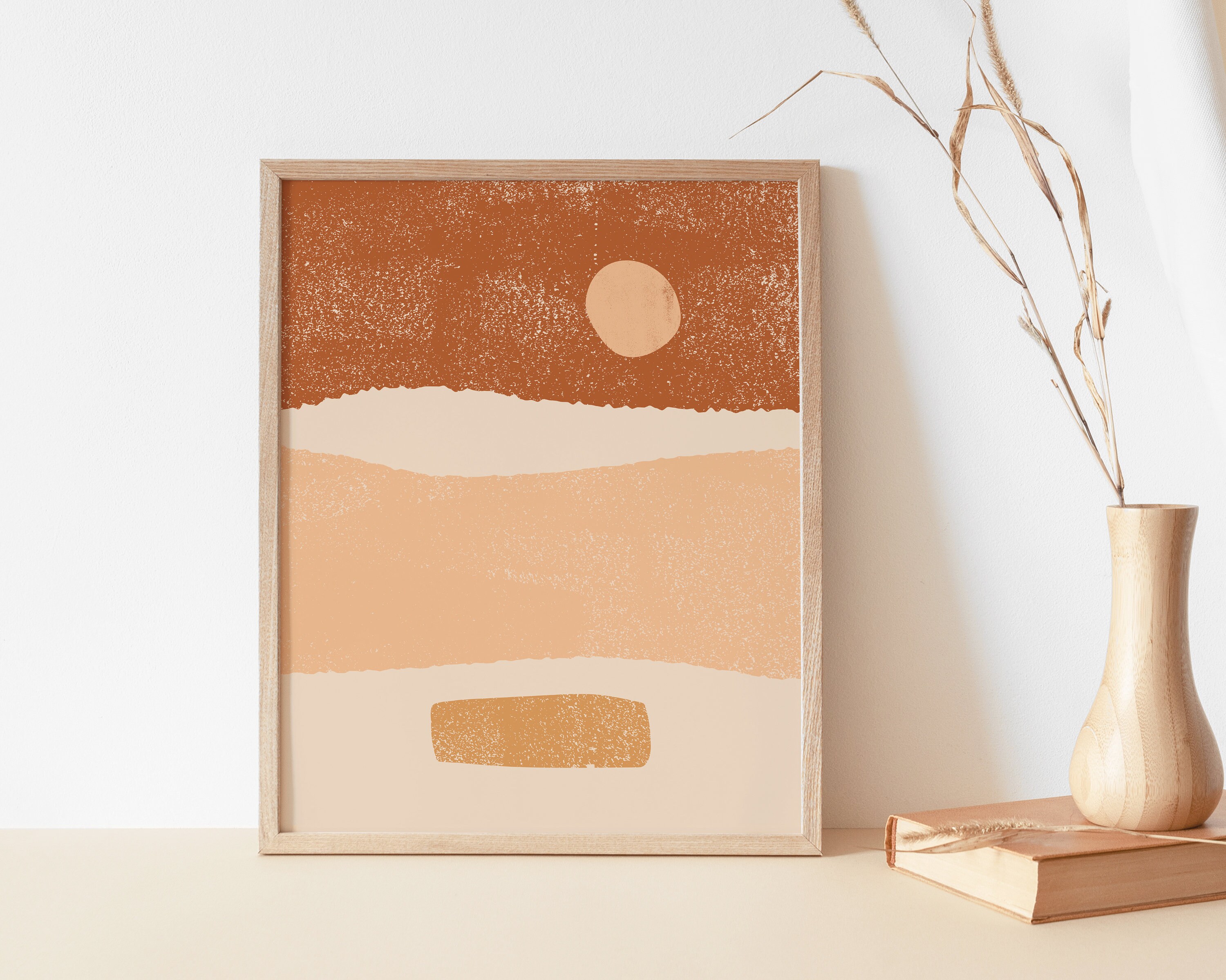 Abstract Desert Art Print | Desert Sun Wall Art | Modern Desert Poster ...