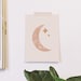 Night Sky Art Print Pink Moon Poster Printable Crescent - Etsy