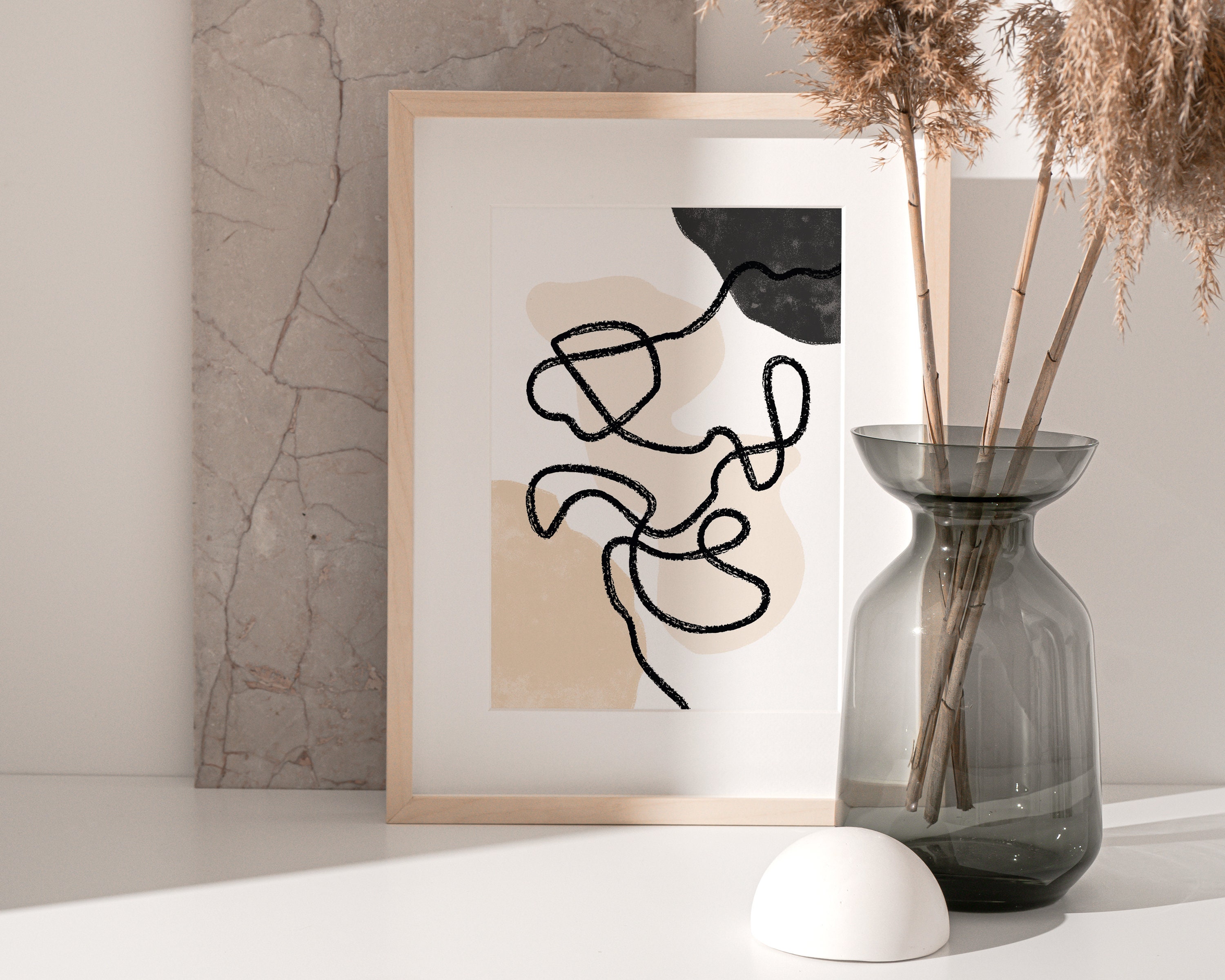 Black Scribble Art Print Abstract Sketched Line Poster - Etsy UK