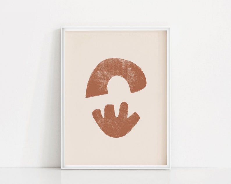 Boho Shapes Art Print | Minimal Abstract Art Poster | Modern Shapes ...