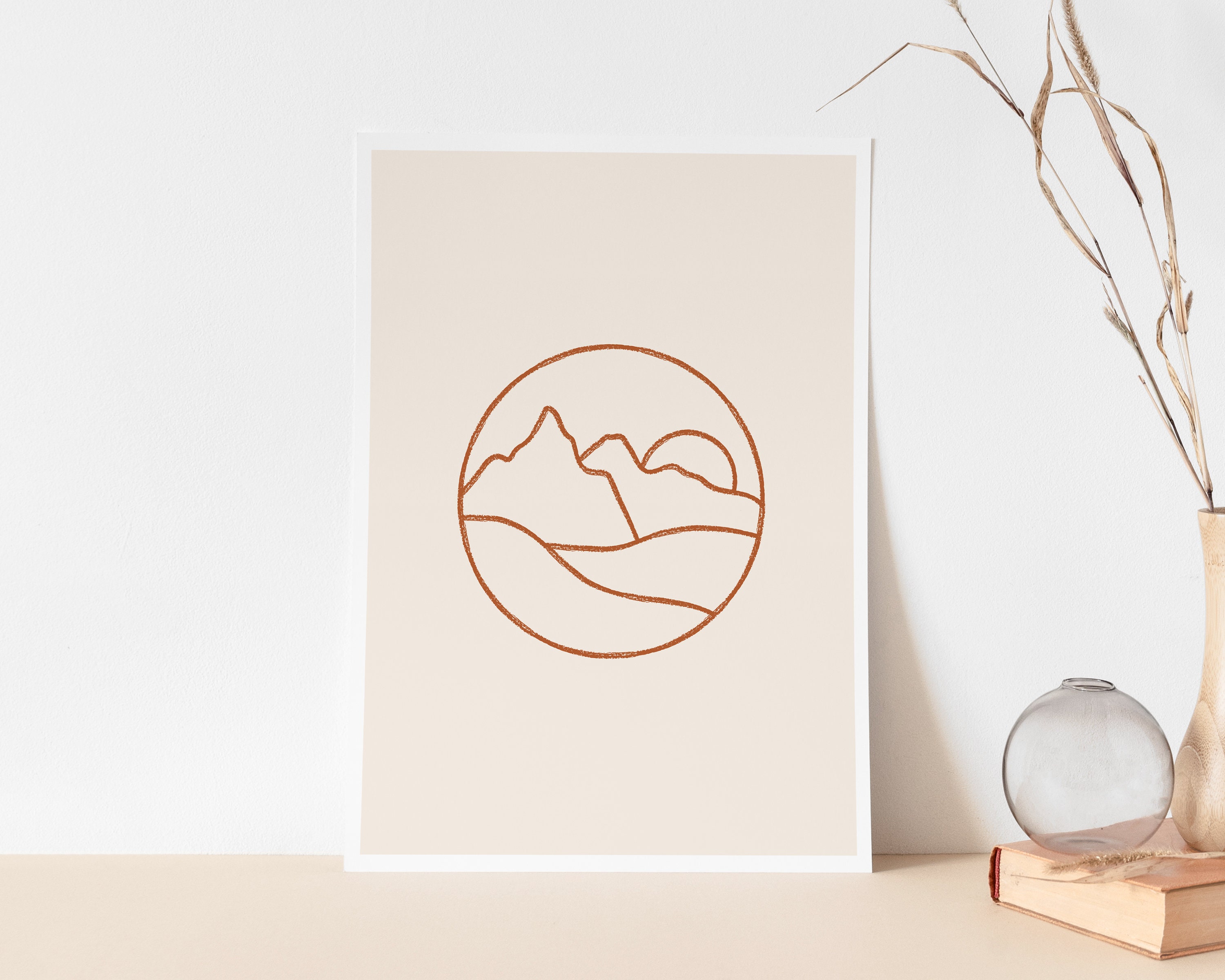 Line Landscape Art Print Line Drawing Mountains Poster | Etsy