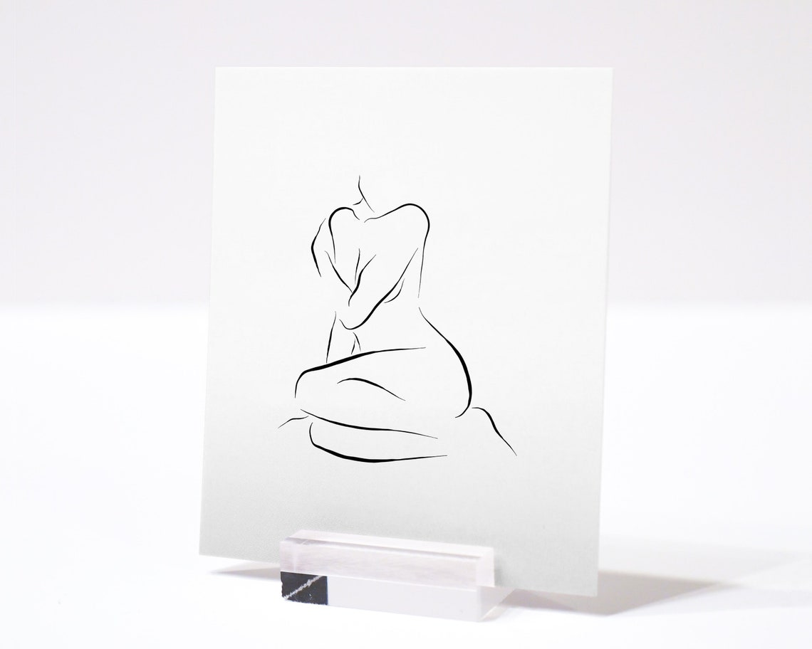 Minimalist Woman Art Print Simple Line Drawing Abstract - Etsy