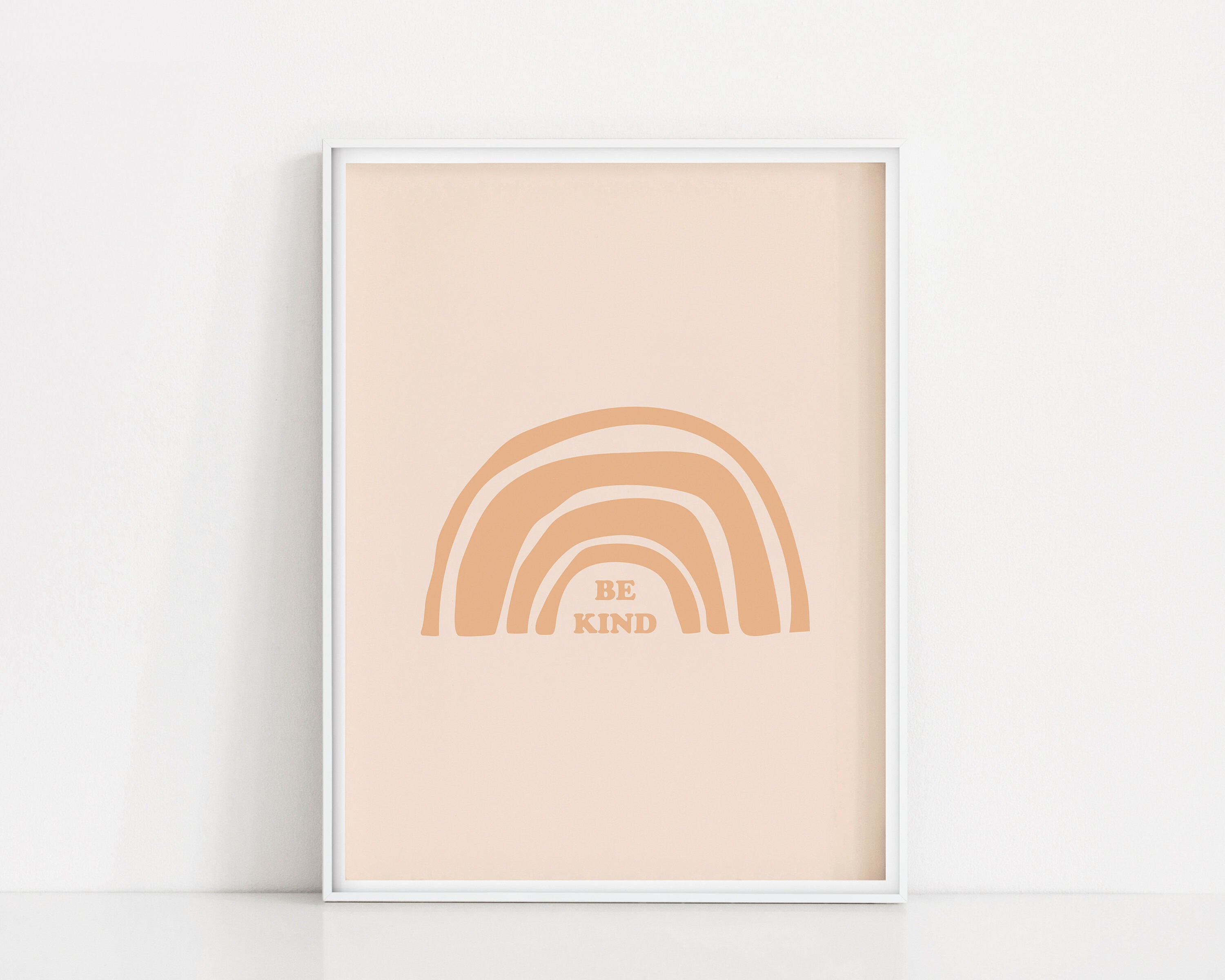 Be Kind Quote Art Print Abstract Rainbow Wall Art Boho | Etsy