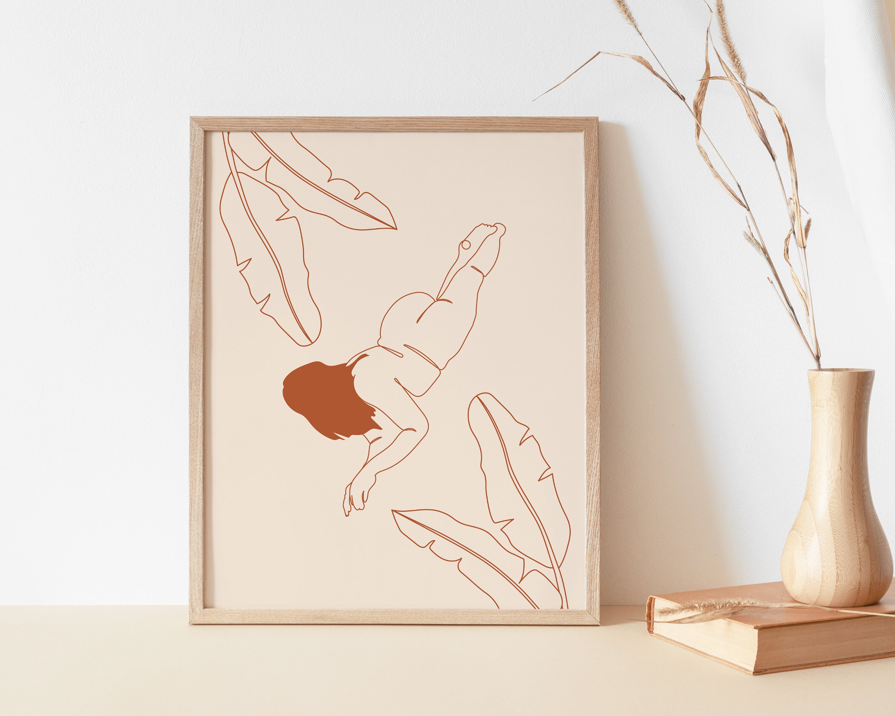 Curvy Woman Art Print Line Drawing Woman Artwork Thick | Etsy