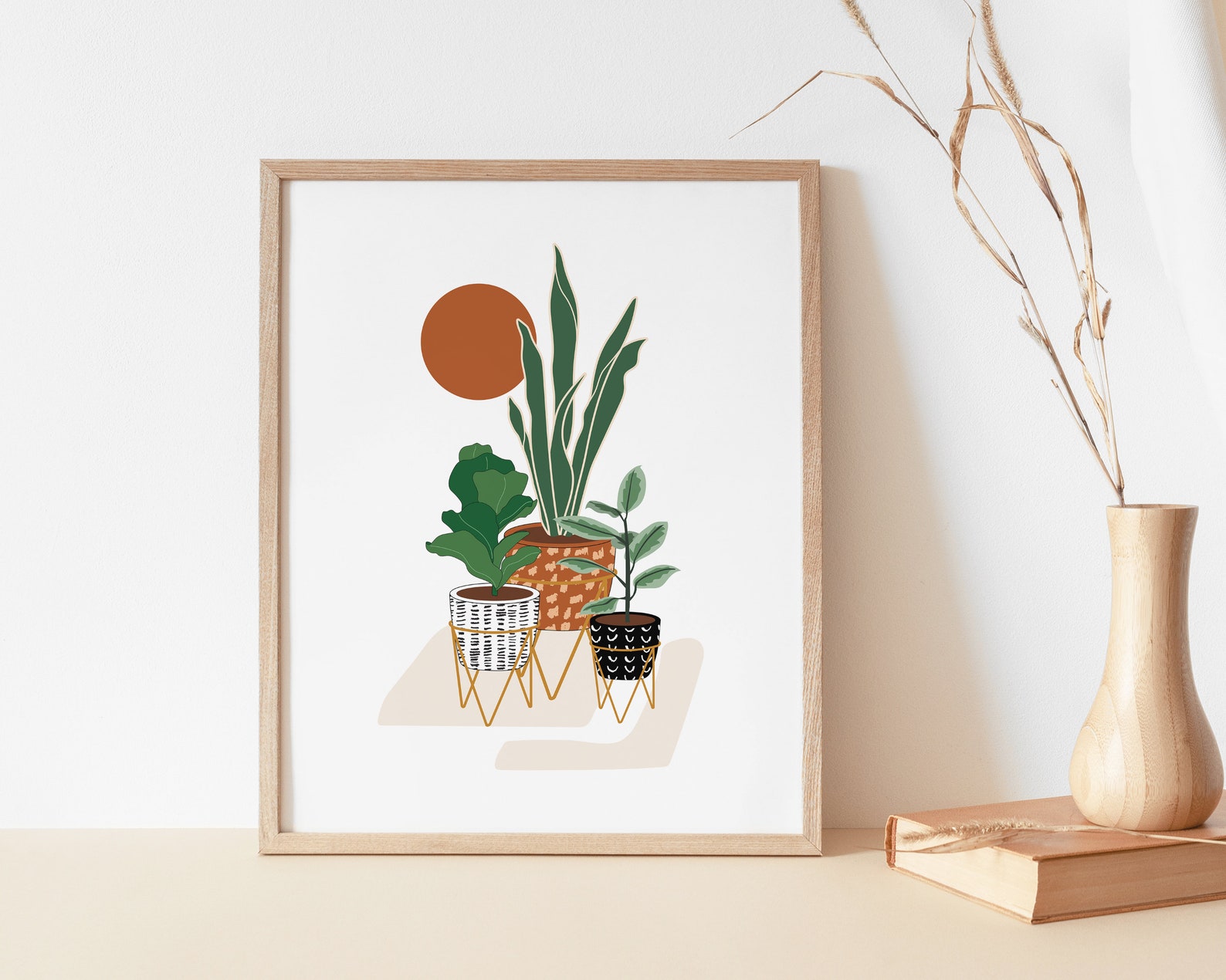 Planter Art Print Potted Plant Poster House Plants Wall | Etsy