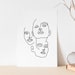 Three Faces Art Print | Black and White Face Line Art | Face Line ...