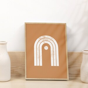 Retro Rainbow Art Print Minimal Abstract Poster Mid Century Modern ...