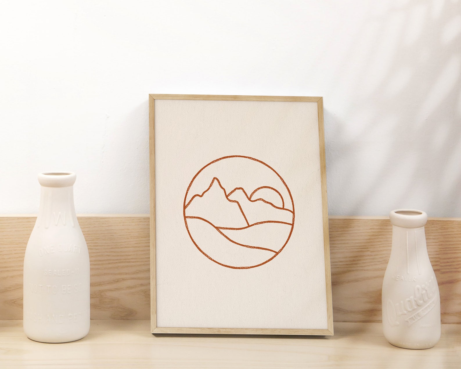 Line Landscape Art Print Line Drawing Mountains Poster | Etsy