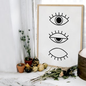 Line Drawing Eye Art Print | Minimal Line Art Eye Poster | Minimalist ...