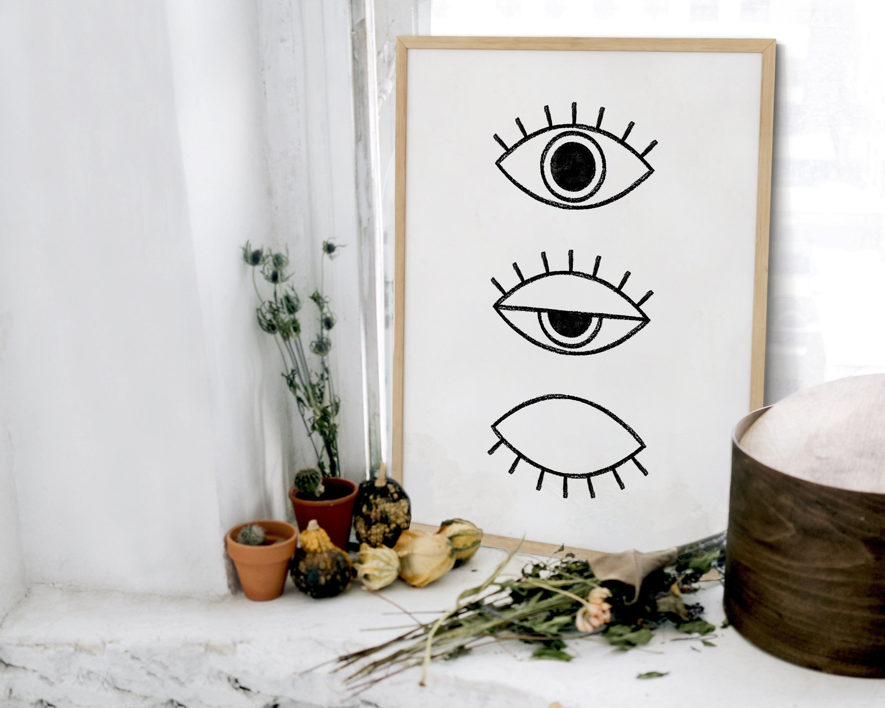 Line Drawing Eye Art Print Minimal Line Art Eye Poster | Etsy