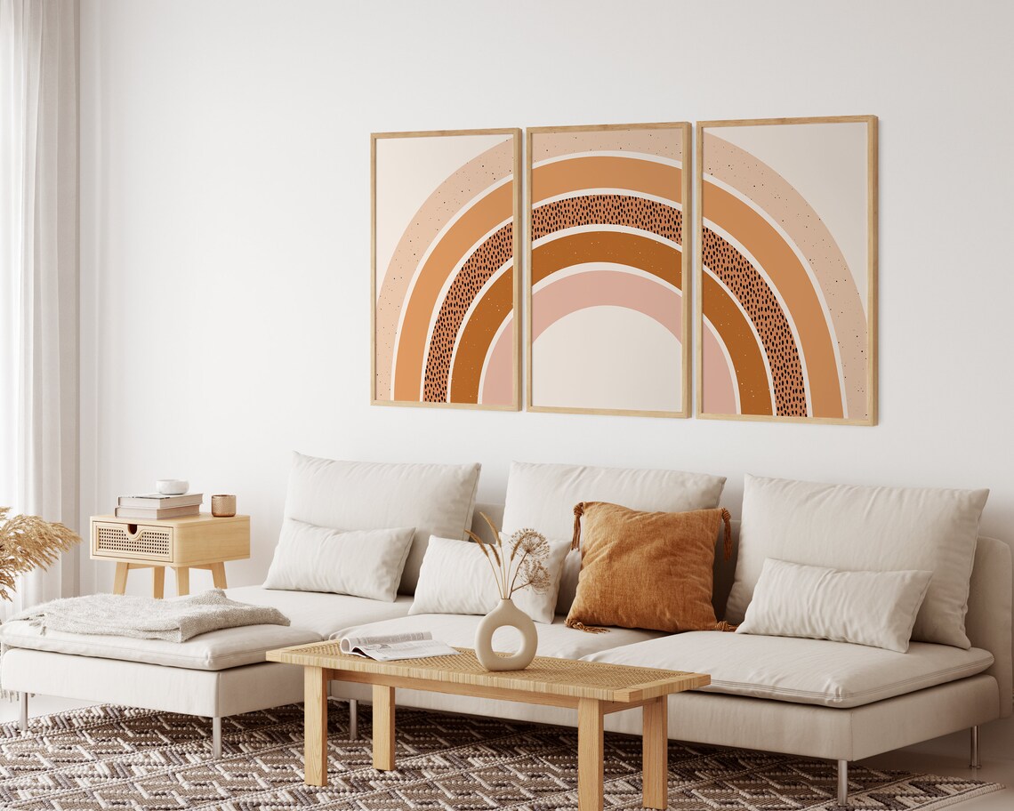 Earth Tone Rainbow Art Set of 3 Prints | 3 Piece Rainbow Poster Bundle ...