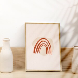Earth Tone Rainbow Art Print | Neutral Color Poster | Minimalist Wall ...