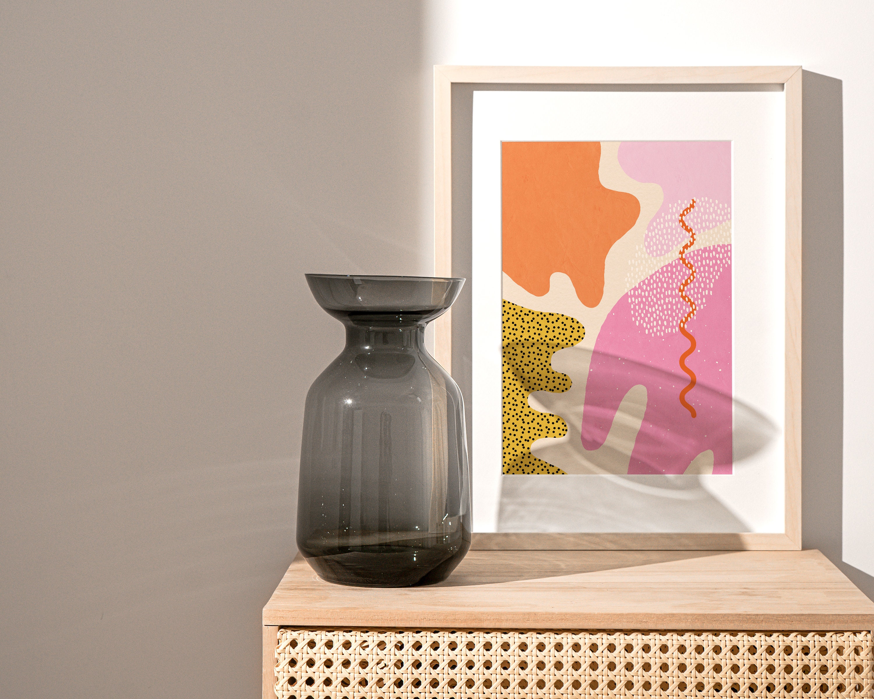 Bright Splotchy Shapes Art Print Colorful Abstract Elements | Etsy