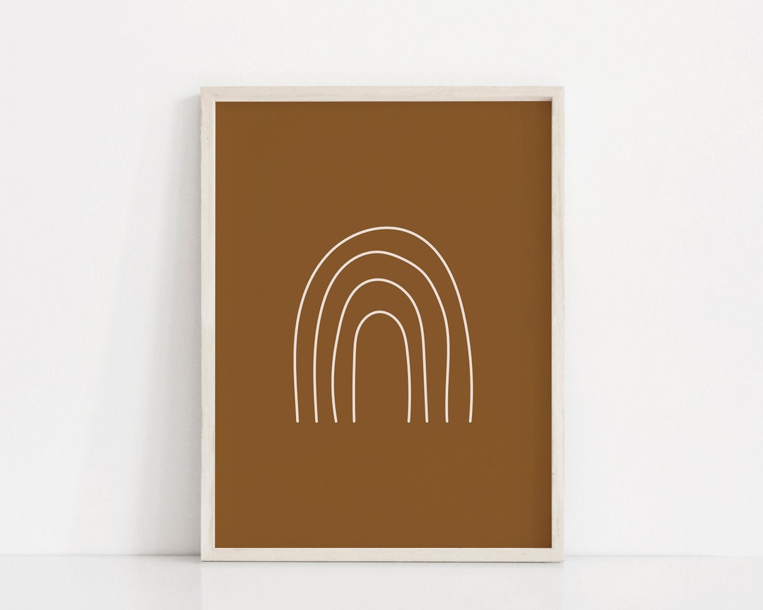 Brown Rainbow Art Print | Minimalist Rainbow Poster | Abstract Rainbow ...