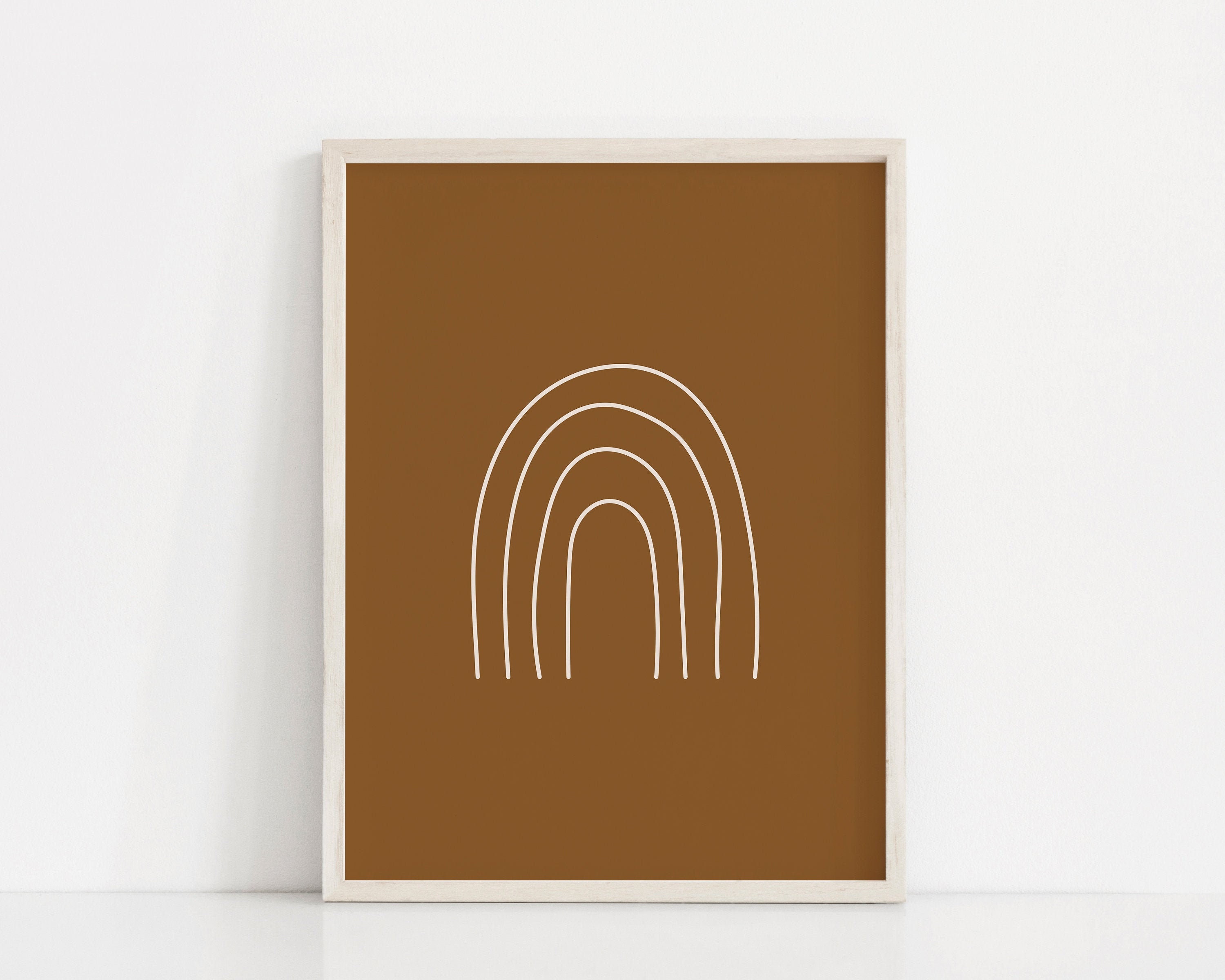 Brown Rainbow Art Print Minimalist Rainbow Poster Abstract | Etsy