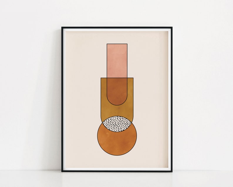 Interlocked Shapes Art Print Abstract Contemporary Art - Etsy