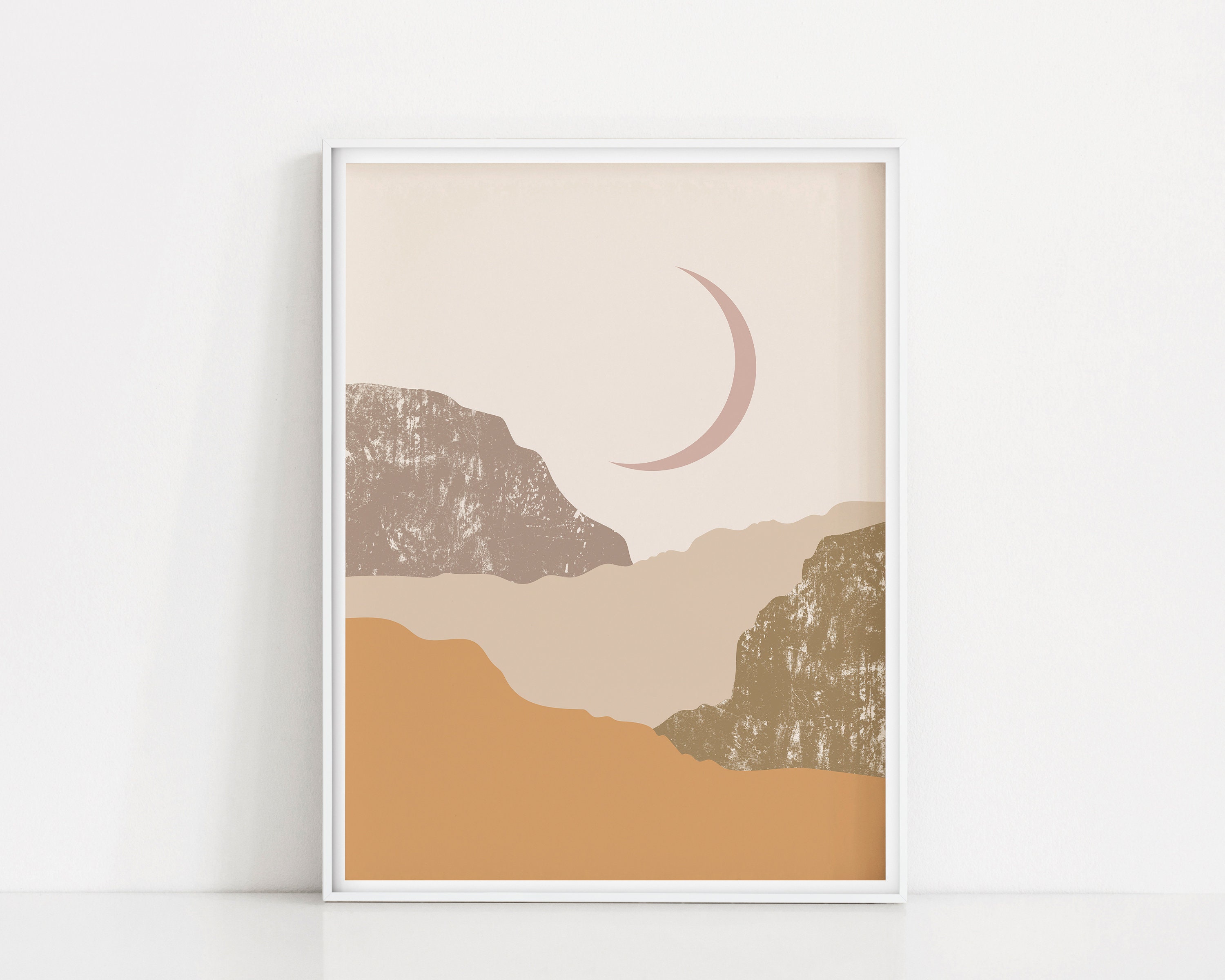 Crescent Art Print Moon Wall Art Abstract Celestial Poster | Etsy