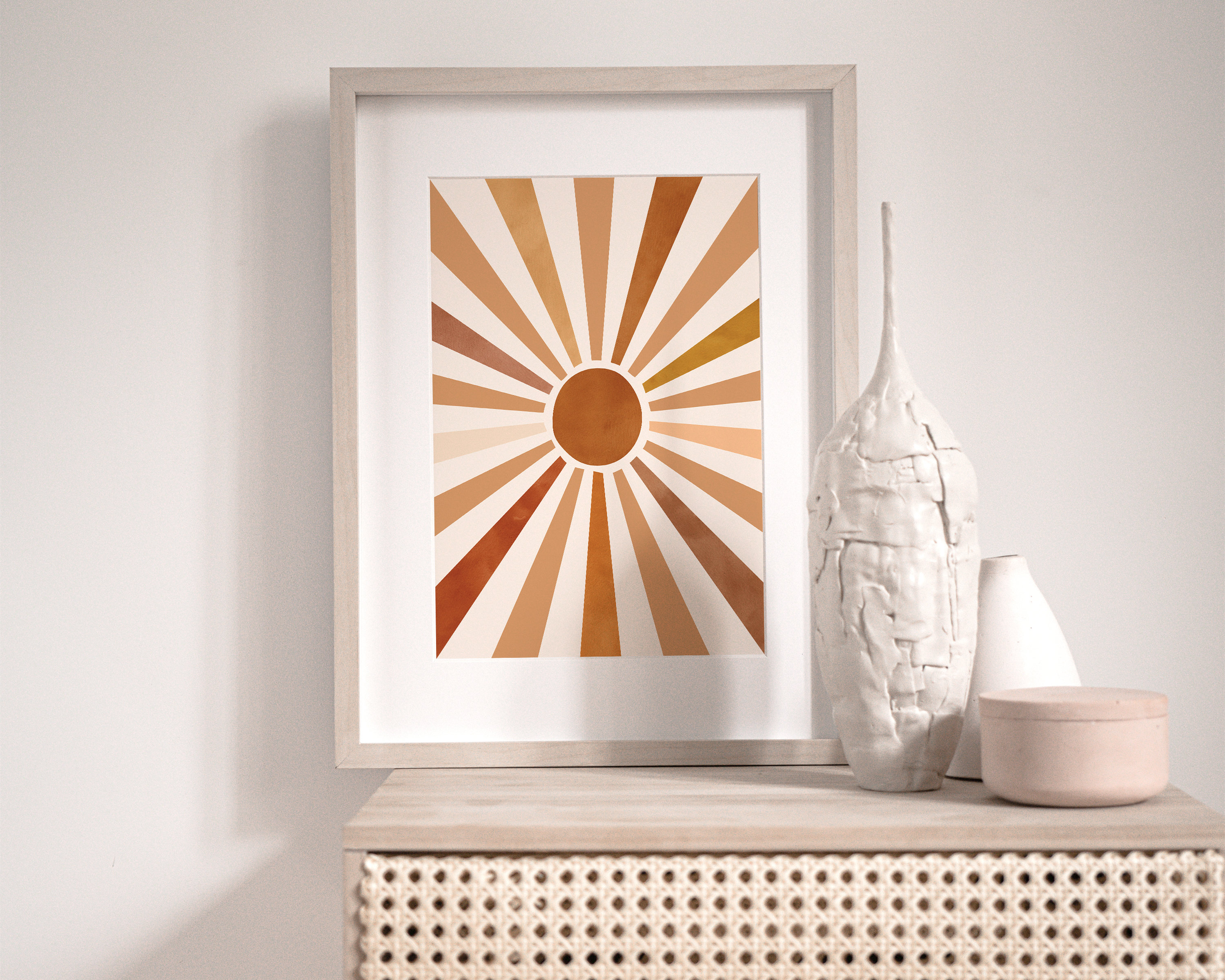 Fall Color Sun Art Print Terracotta Sun Wall Art Abstract | Etsy