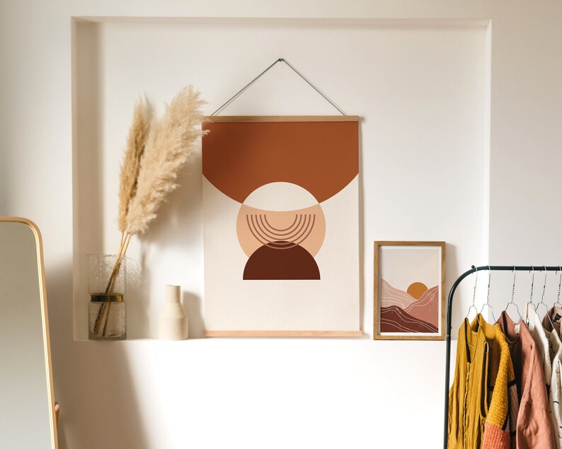 Neutral Abstract Art Print Minimal Abstract Shapes Wall - Etsy