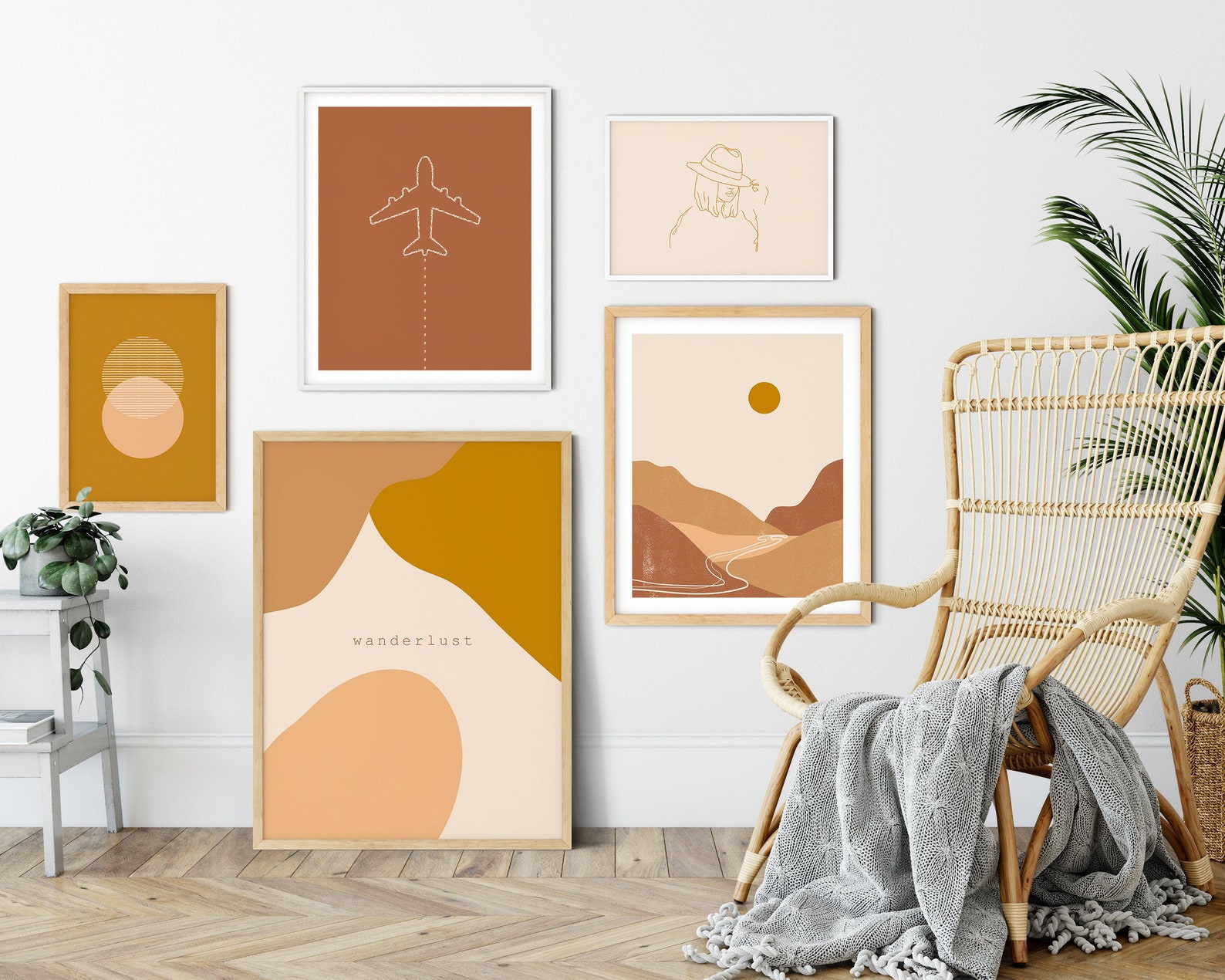 Warm Tone Travel Art Set of 5 Prints Wanderlust Quote Poster | Etsy