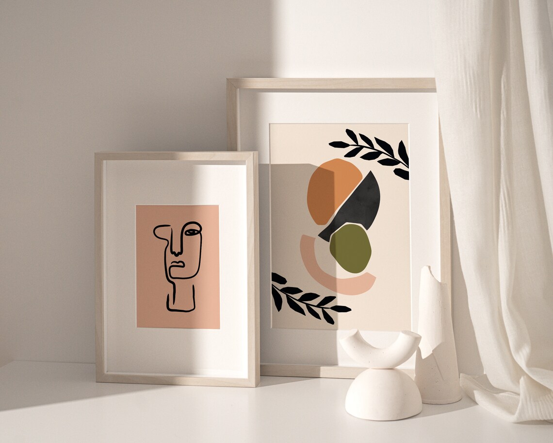 Cut Out Shapes Art Print Abstract Exotic Botanical Art | Etsy