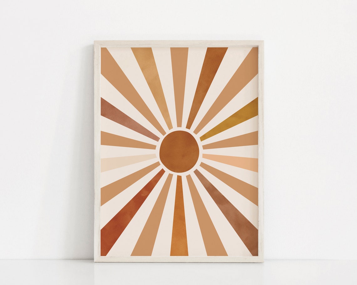 Fall Color Sun Art Print Terracotta Sun Wall Art Abstract | Etsy