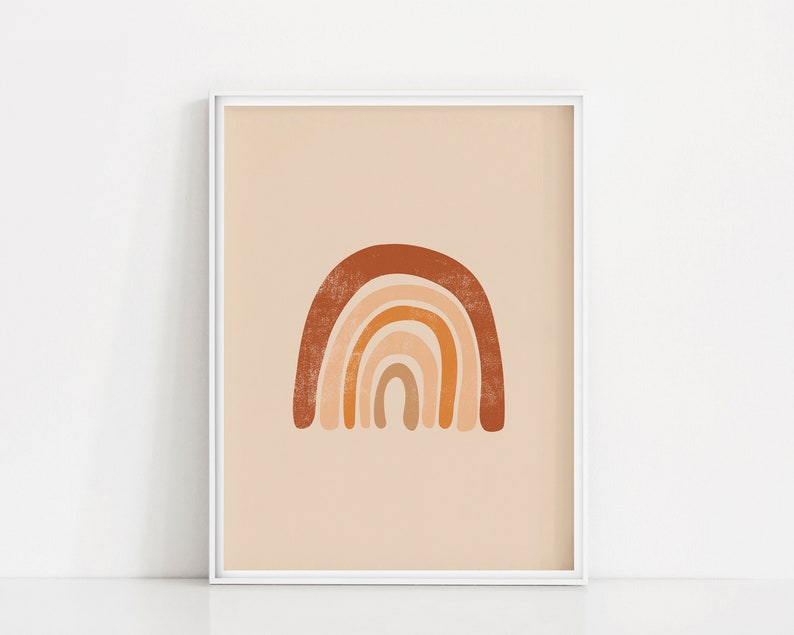 Warm Rainbow Art Print | Printable Rust Color Poster | Minimalist ...