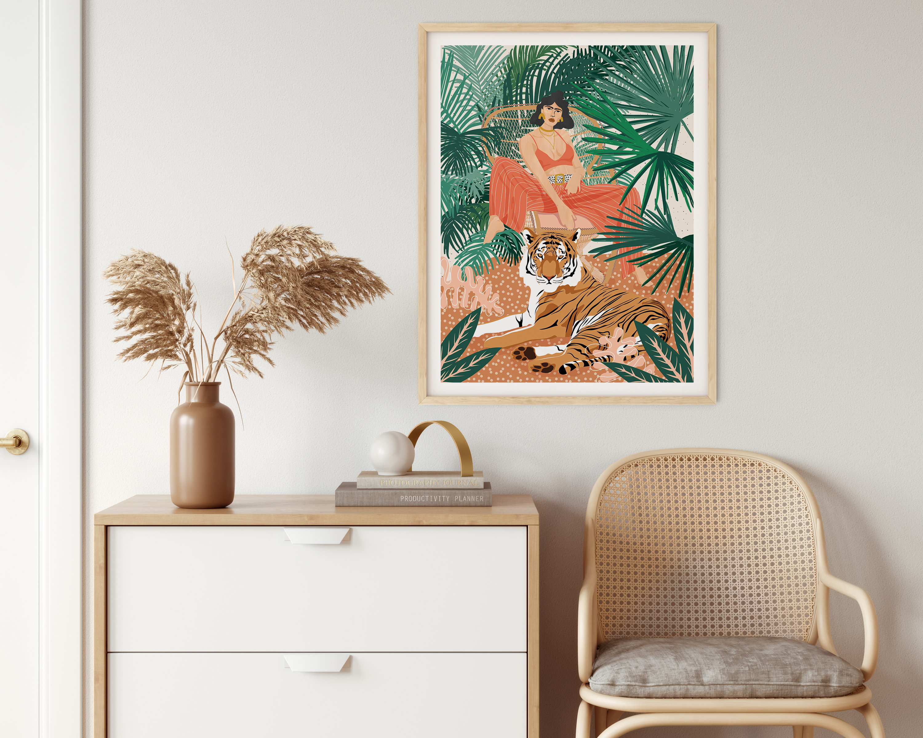 Tiger Woman Art Print Big Cat Poster Empowered Female | Etsy
