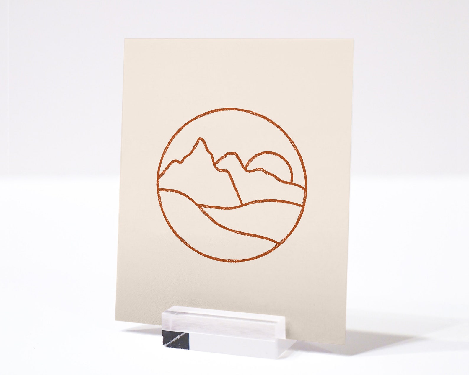 Line Landscape Art Print | Line Drawing Mountains Poster | Minimal ...