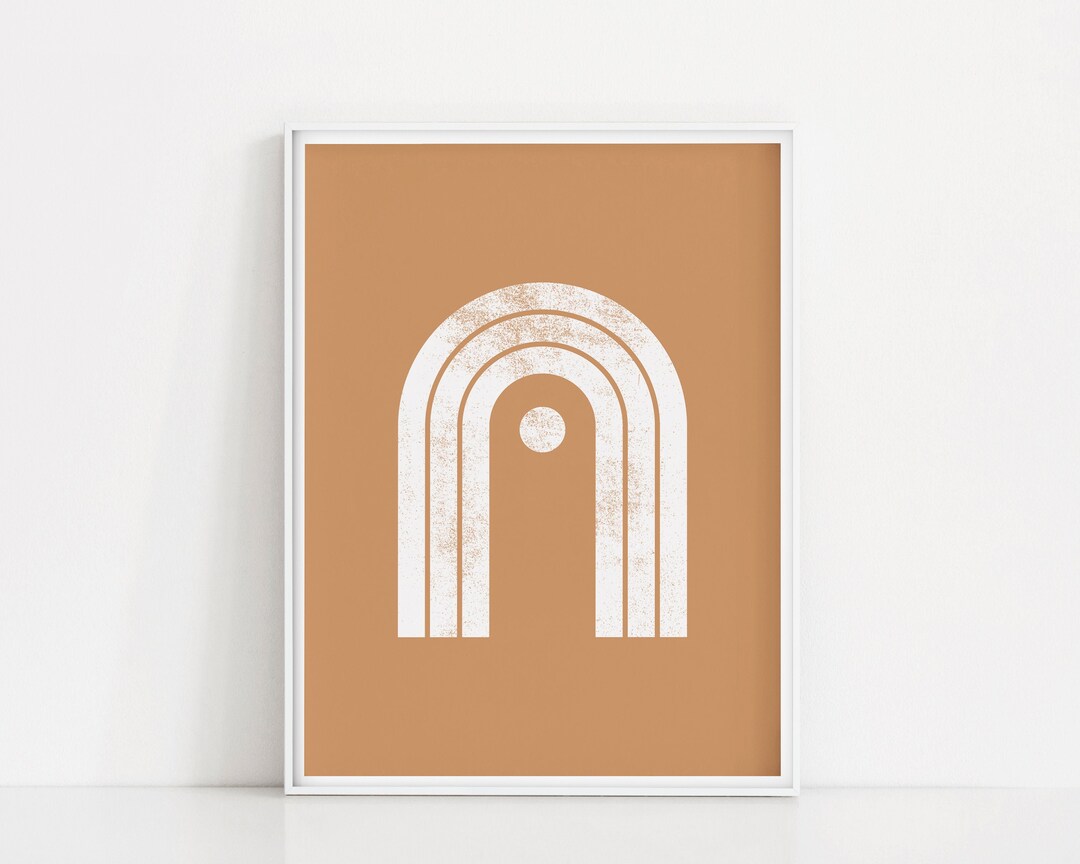 Retro Rainbow Art Print Minimal Abstract Poster Mid Century Modern ...