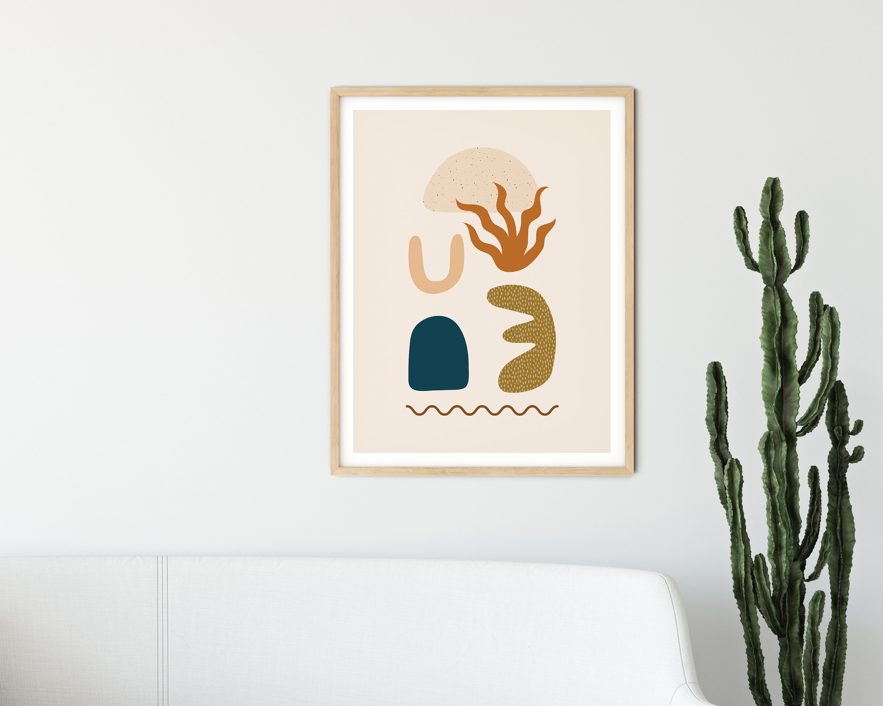 Bohemian Shapes Art Print Abstract Botanical Seaweed Poster | Etsy