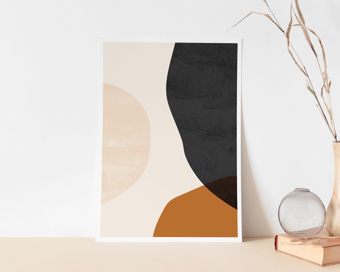 Intersecting Circles Art Print Large Color Block Semicircles | Etsy