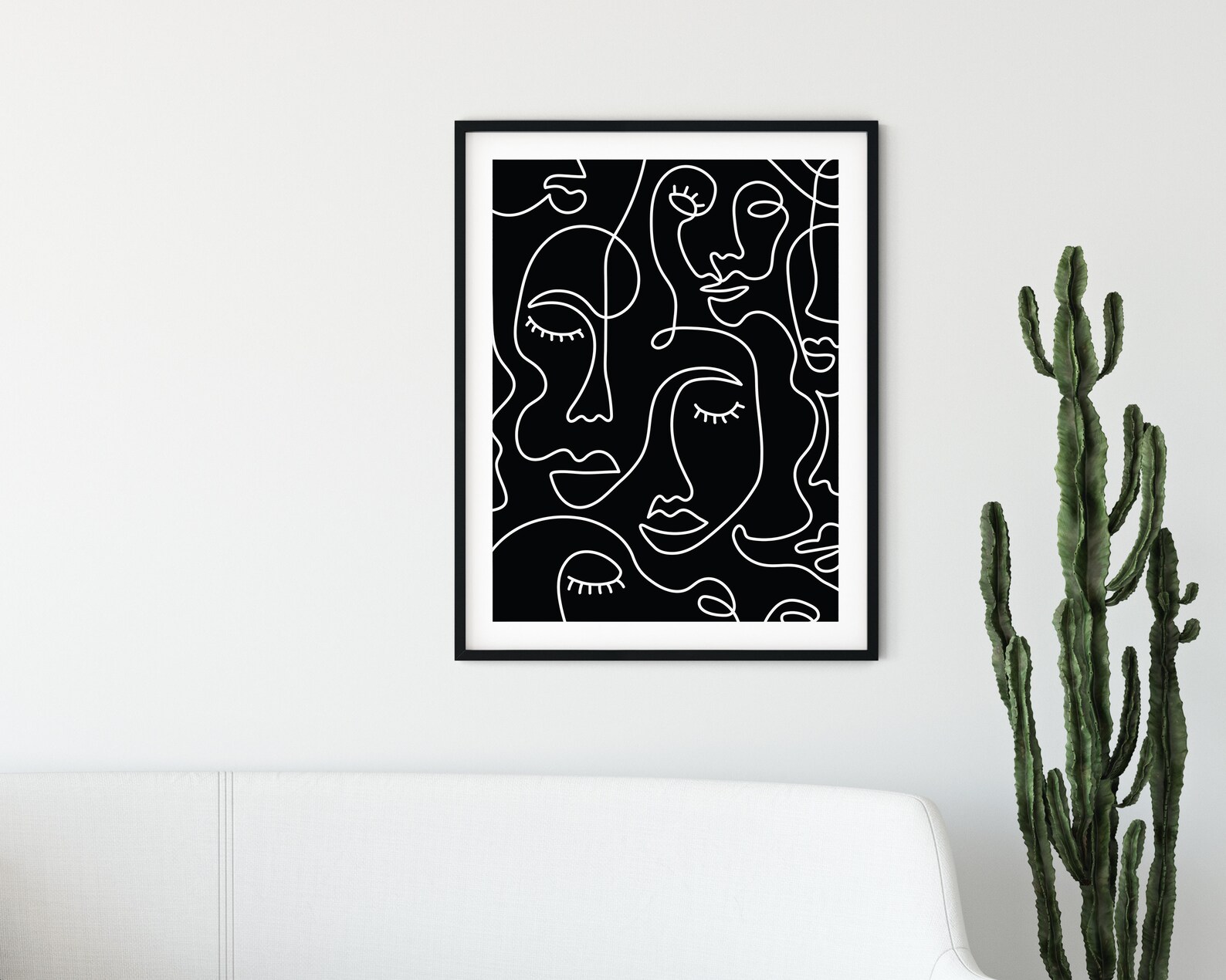 One Line Faces Art Print Female Face Line Illustration - Etsy