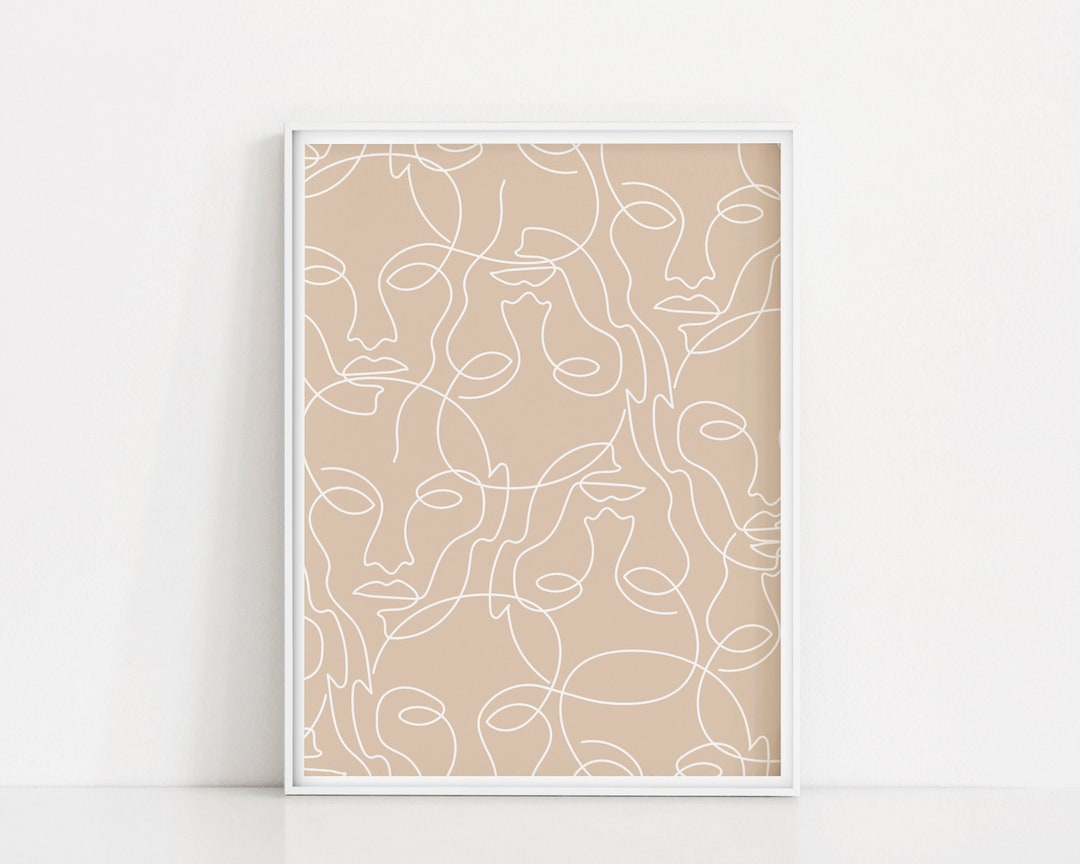 Single Line Faces Art Print | One Line Drawing | Continuous Line Art ...