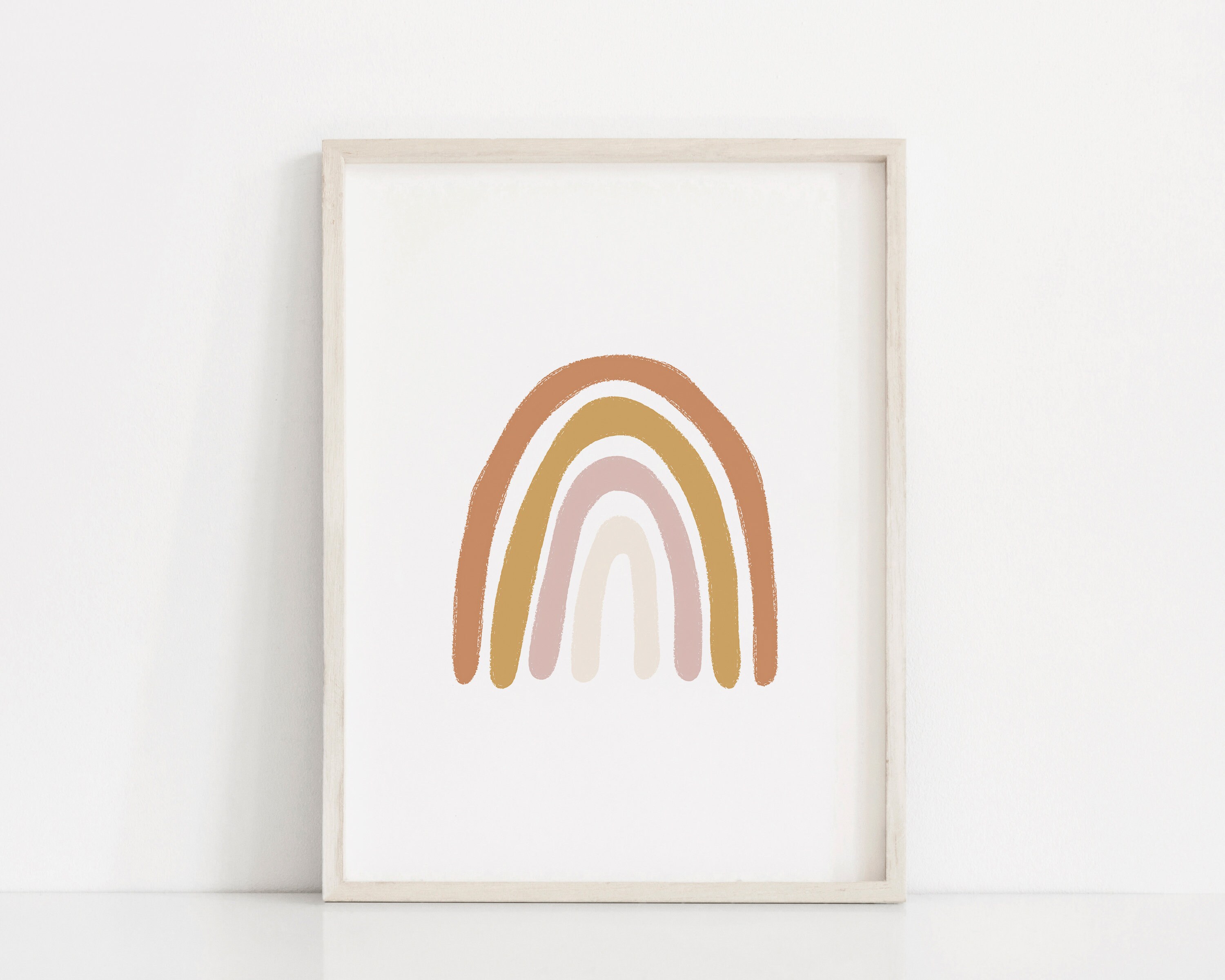 Rust Rainbow Art Print Earth Tone Poster Minimal Wall Art | Etsy