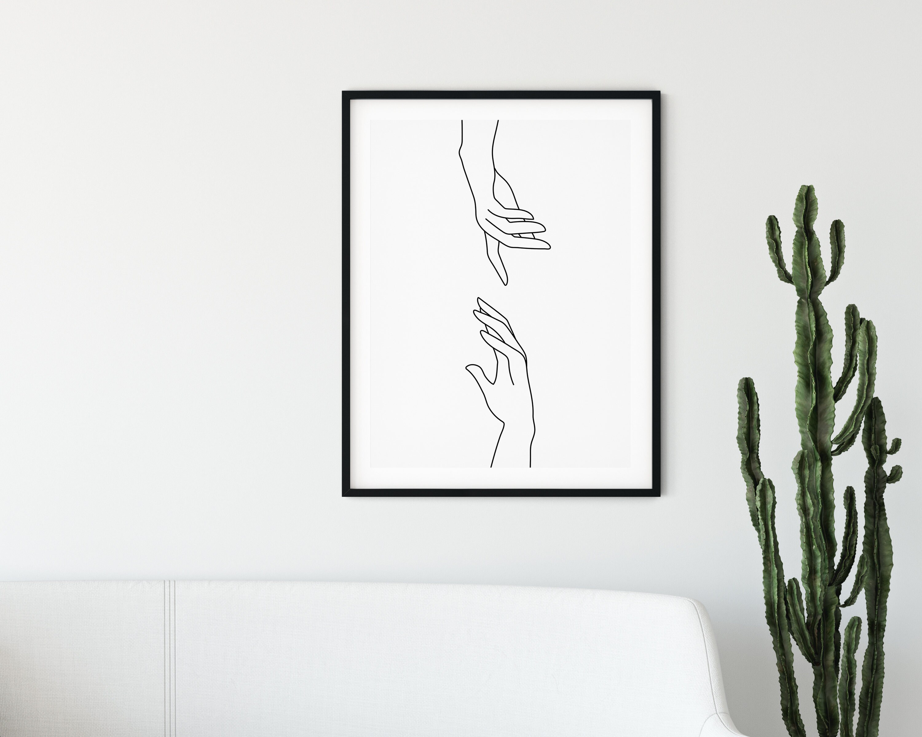 Black Line Hands Art Print Hands Line Art Feminine Hands | Etsy