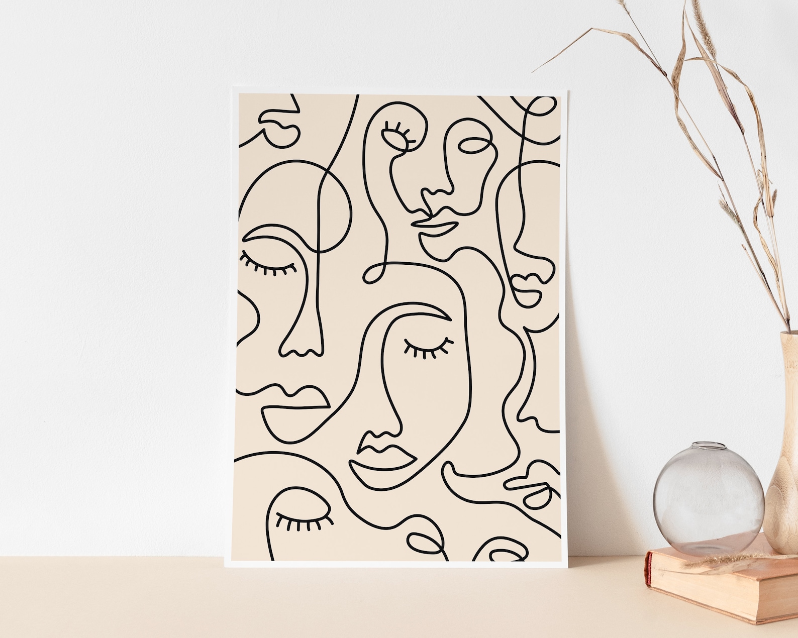 Single Line Face Art Print Minimalist Woman Line Drawing Etsy