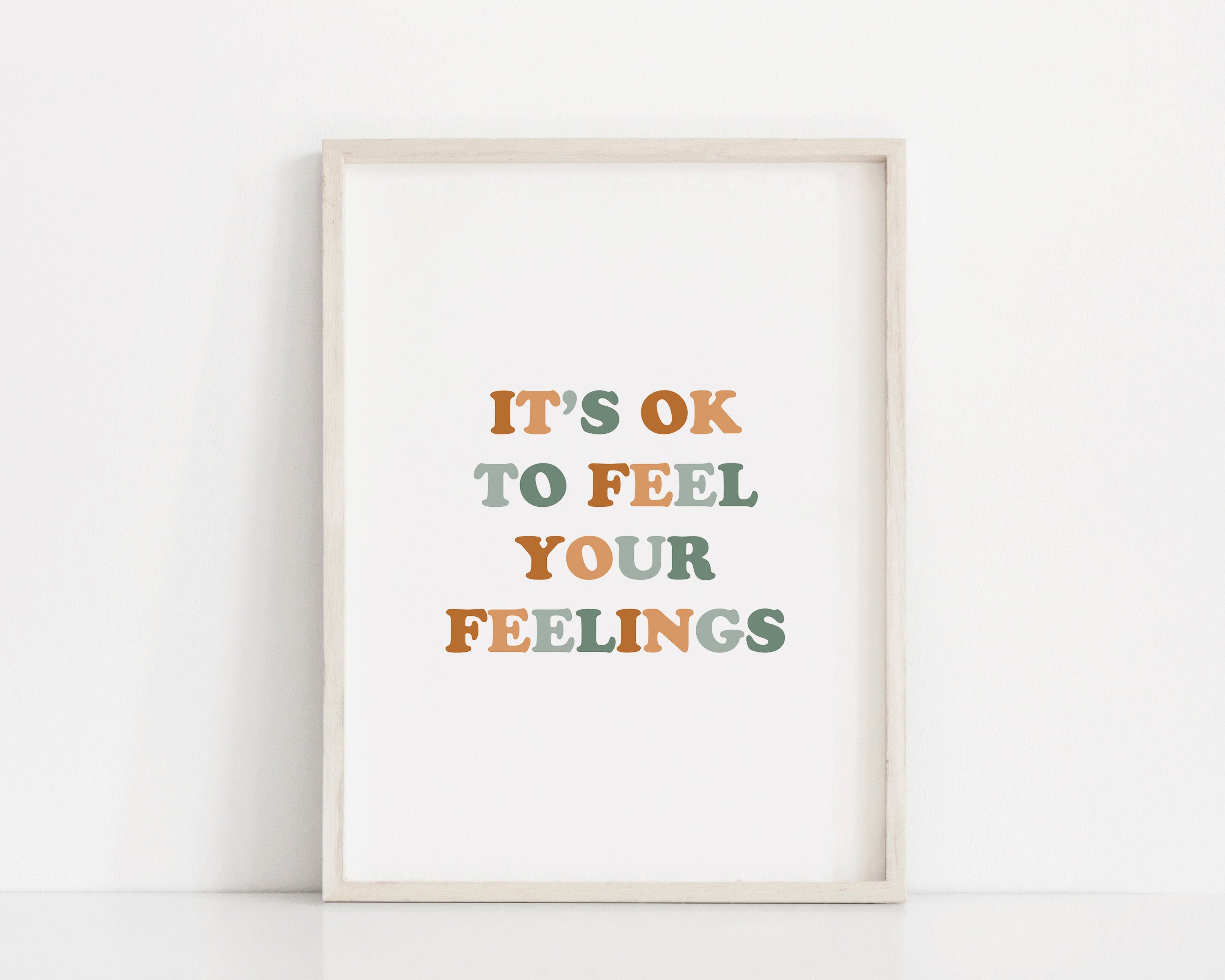 It's Ok to Feel Your Feelings Art Print Quote About | Etsy