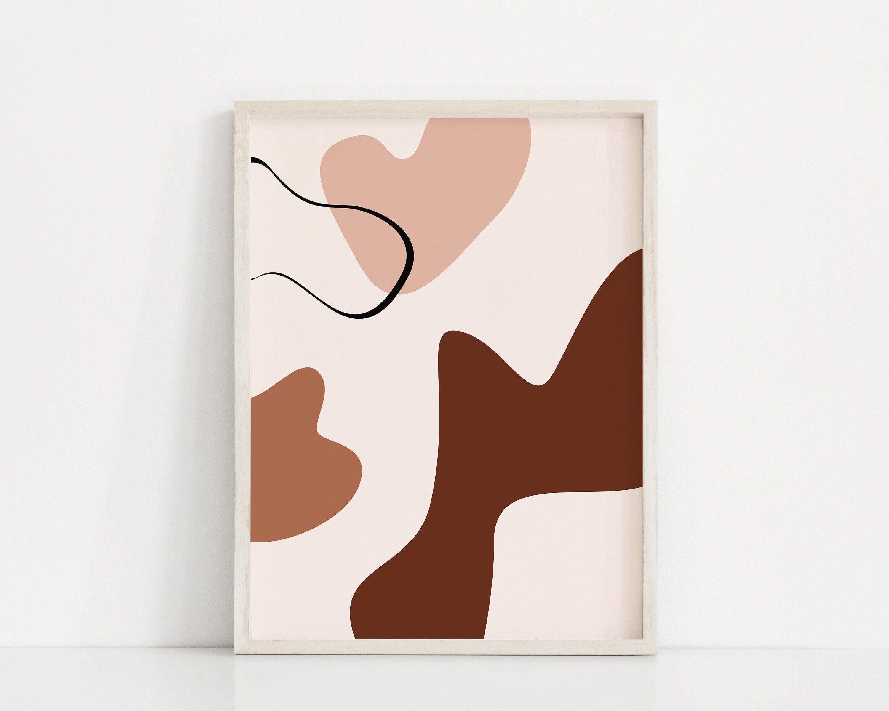 Neutral Shapes Art Print Contemporary Abstract Art Poster | Etsy