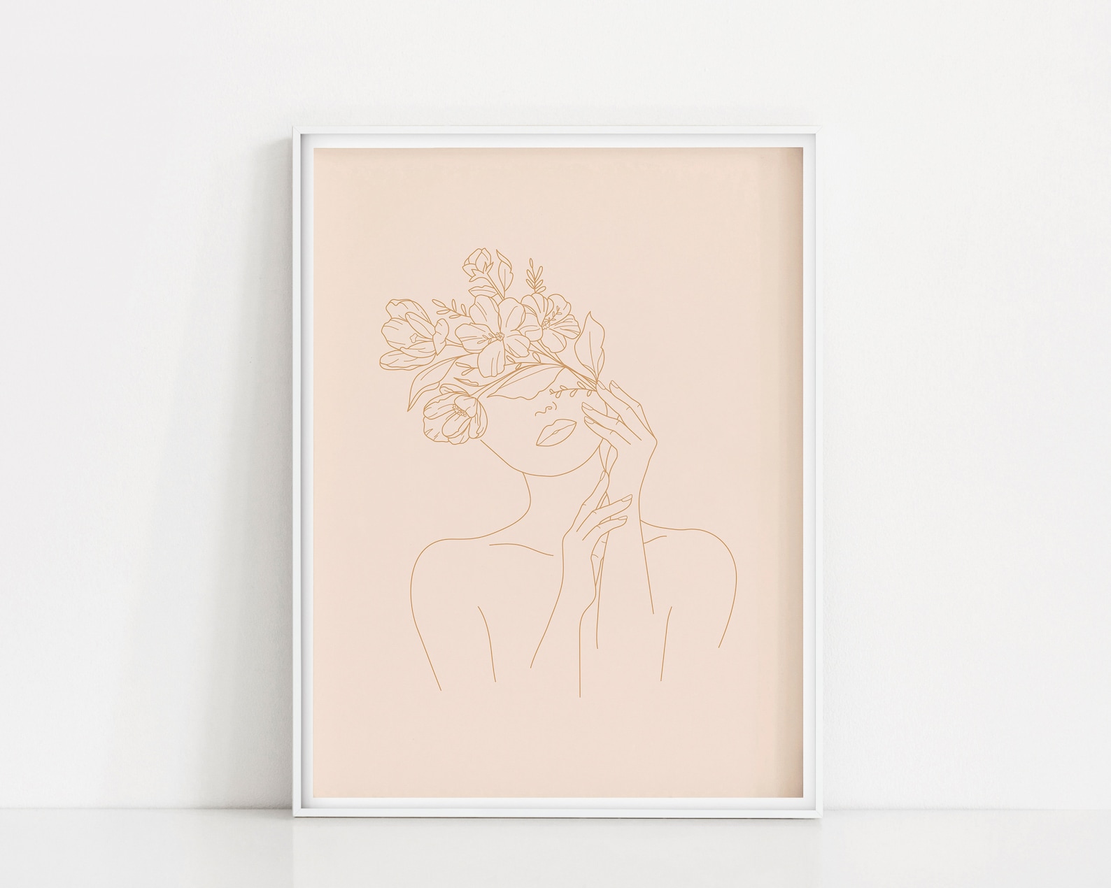 Flower Woman Line Art Print Minimal Flower Head Poster - Etsy
