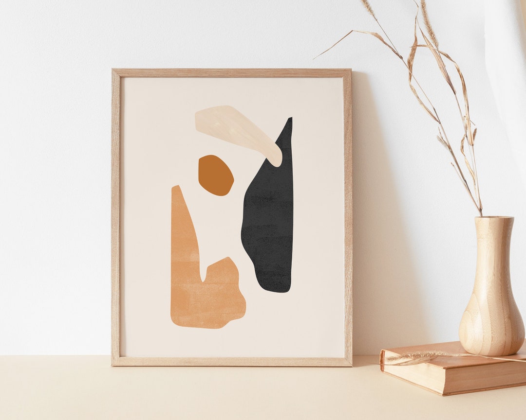 Abstract Plateau Art Print | Grunge Textured Objects Poster | Modern ...