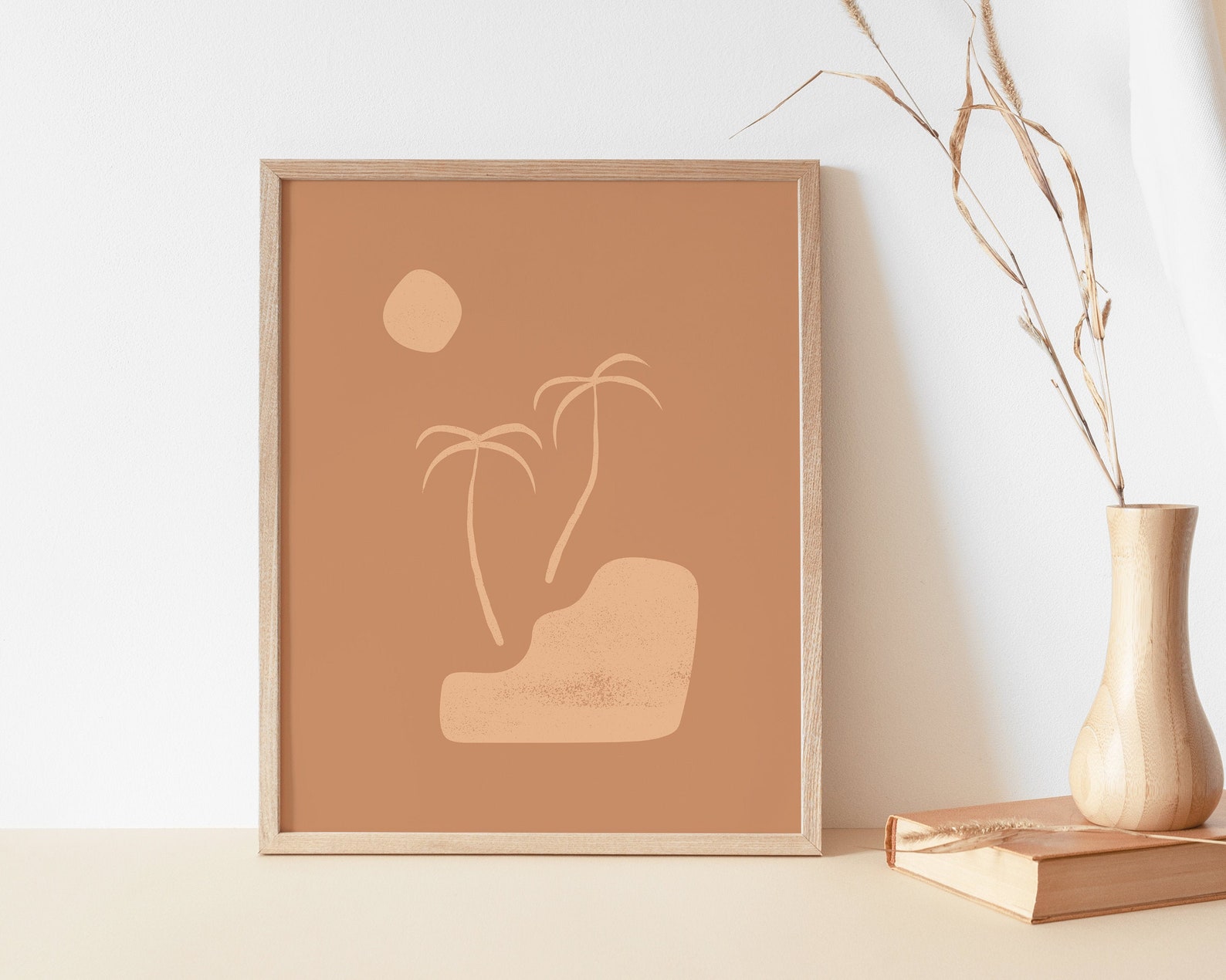Boho Palms Art Print | Minimalist Beach Palm Trees Print | Printable ...