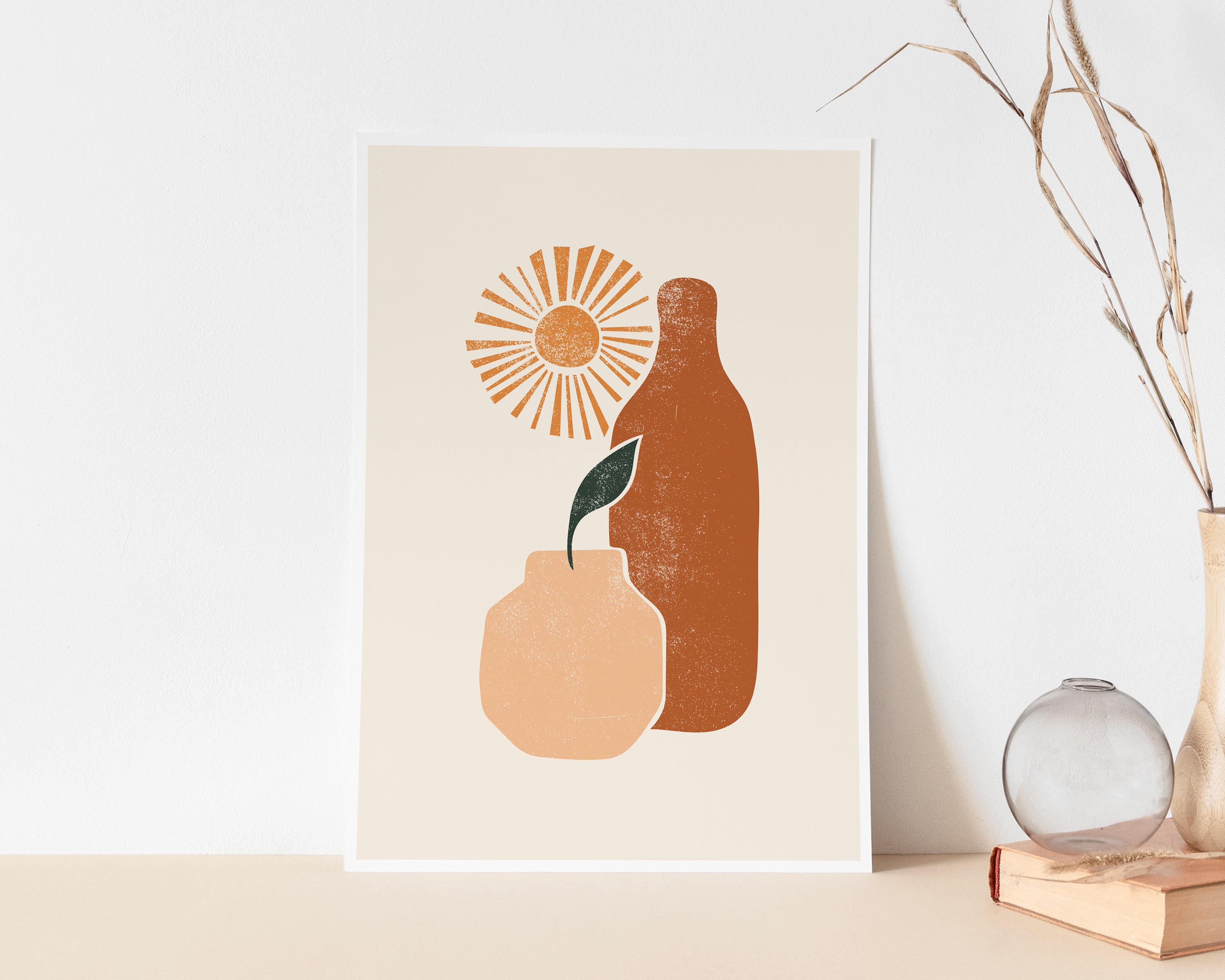 Sun Still Life Art Print Minimal Terra Poster Terracotta - Etsy