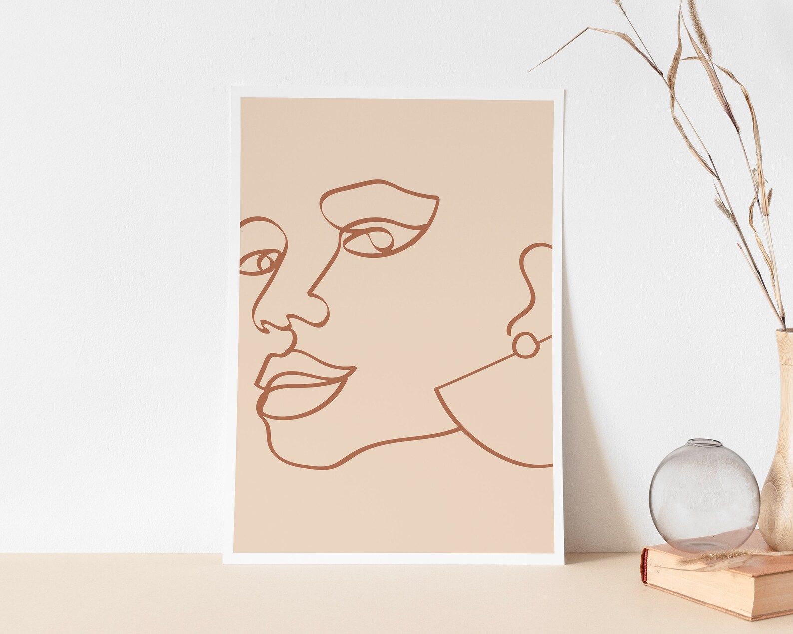 Boho Line Woman Art Print Line Drawing Face Poster Woman - Etsy