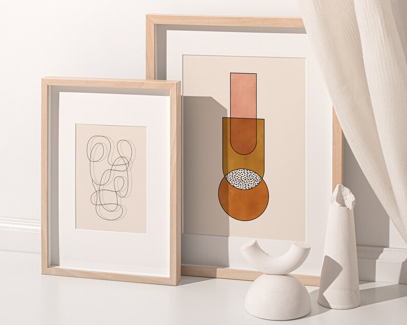 Interlocked Shapes Art Print Abstract Contemporary Art - Etsy