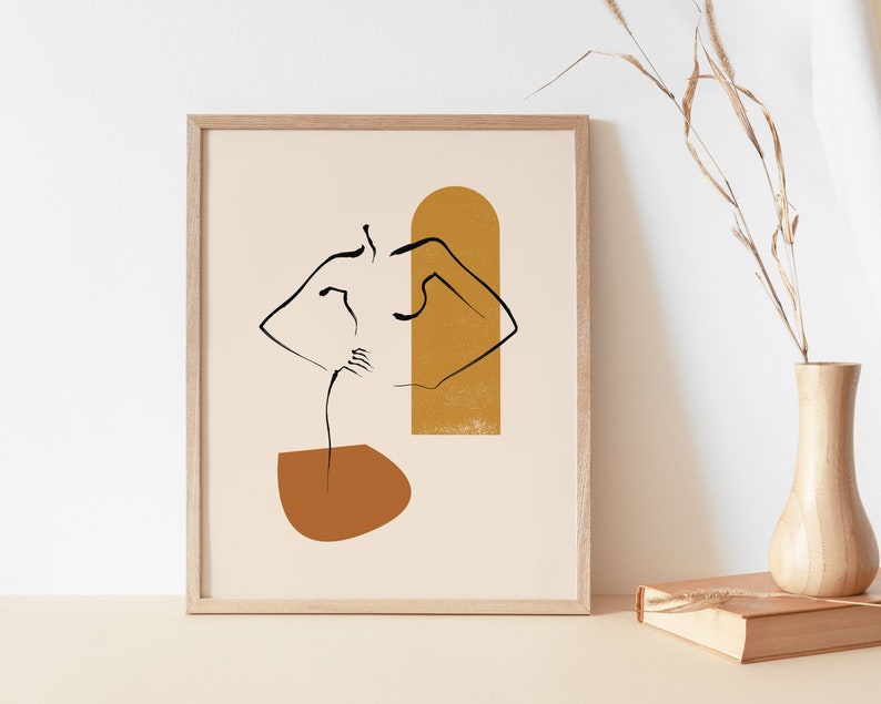 Abstract Boho Line Art Set of 5 Prints | Single Line Drawing Gallery ...