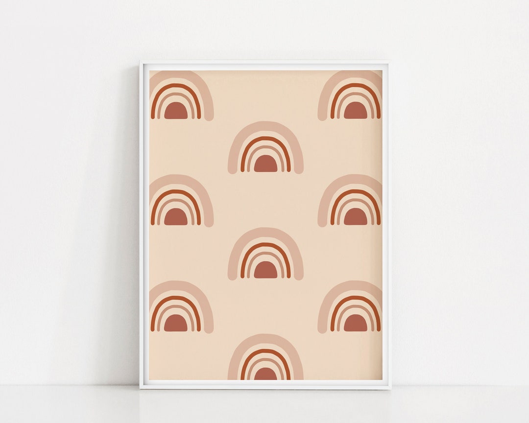 Repeating Rainbow Art Print Rainbow Pattern Printable Blush Color ...
