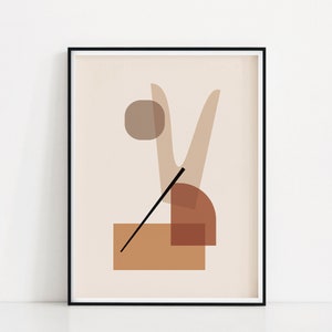 Warm Color Art Set of 3 Prints | Geometric Shapes Gallery Wall Bundle ...