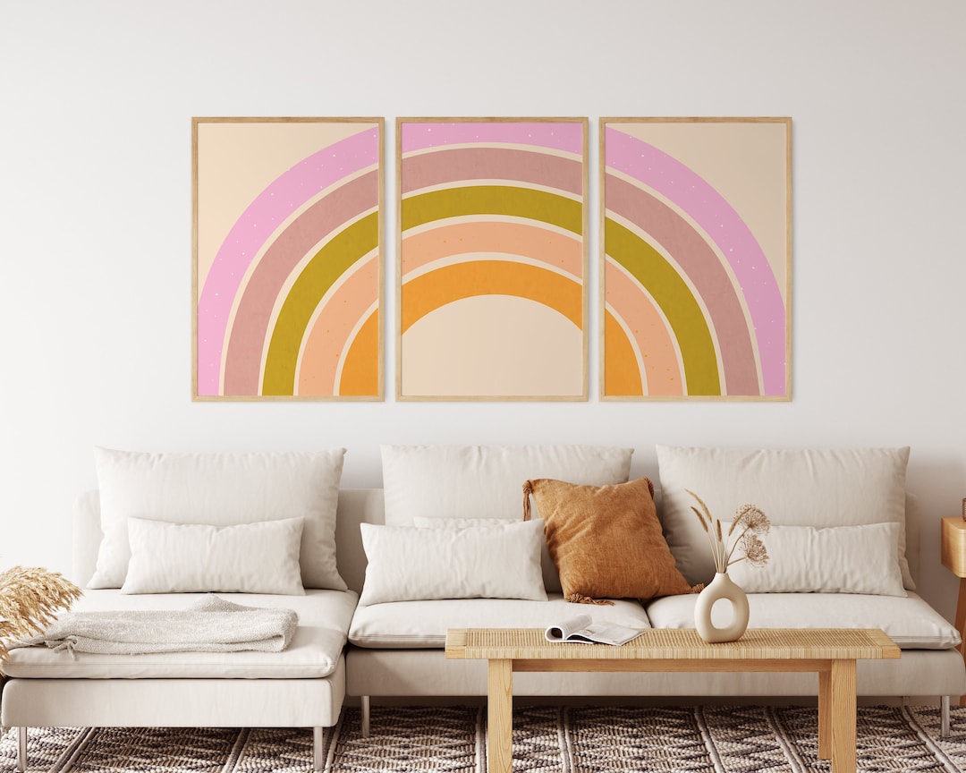 Colorful Rainbow Triptych Set of 3 Prints | Three Panel Rainbow Poster ...